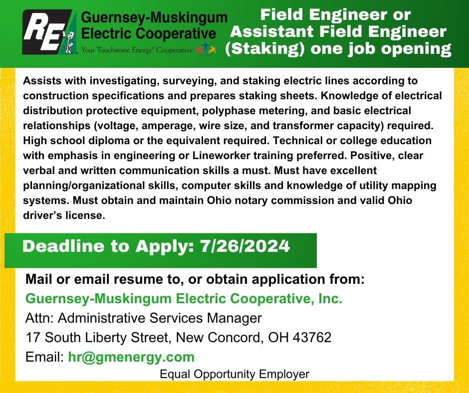 Careers | Guernsey Muskingum Electric Cooperative